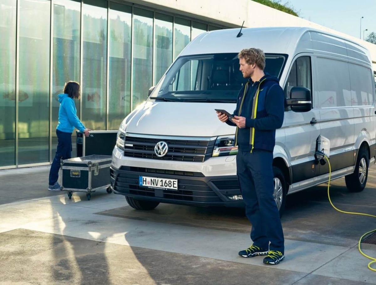 Der Energieverbrauch des VW e-Crafter liegt kombiniert bei rund 29 kWh ...
